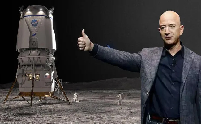 Jeff Bezos Blue Origin Wins NASA Contract To Build Astronaut Lunar Lander, Details Inside - Sakshi